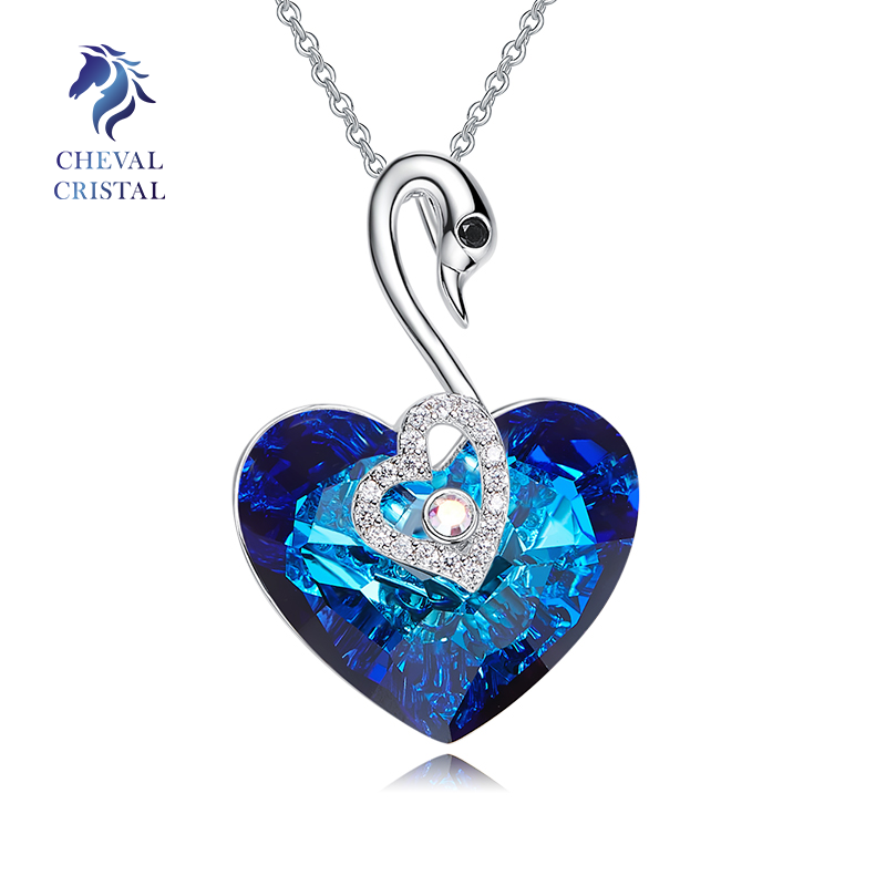 Kristal Blauwe Zwaan der Liefde | Platina – Cheval Cristal